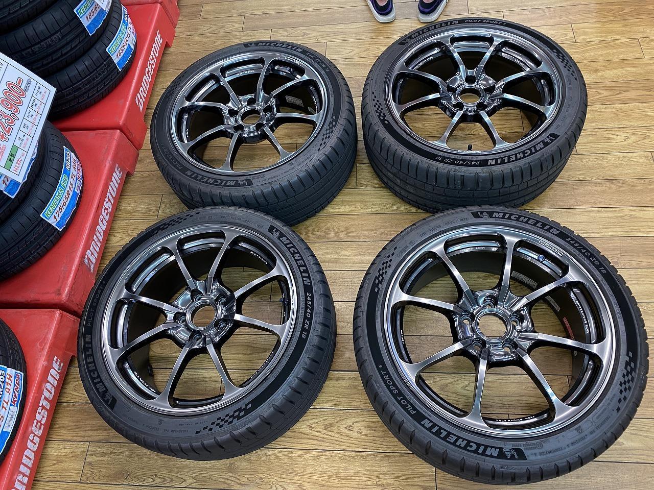 RAYS(レイズ) VOLK RACING(ボルク レーシング) NE24 + MICHELIN(ミシュラン) PILOT SPORT5 | カー用品 タイヤホイールセット 18インチタイヤ ...