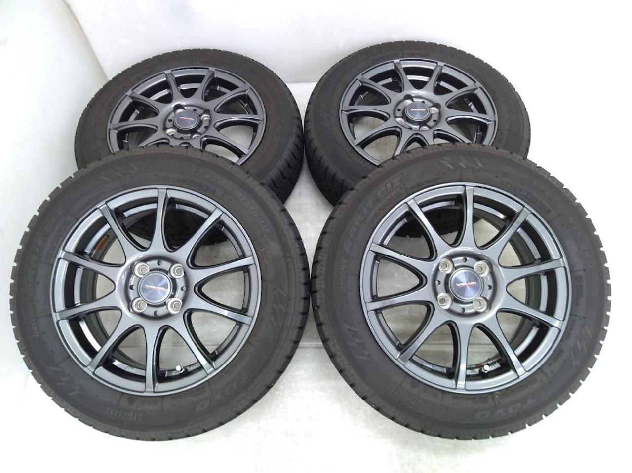 weds(ウェッズ) CHARGE + TOYO(トーヨー) TOYO(トーヨー) OBSERVE GARIT GIZ | カー用品 スタッドレスタイヤホイールセット 15インチスタッドレス ...