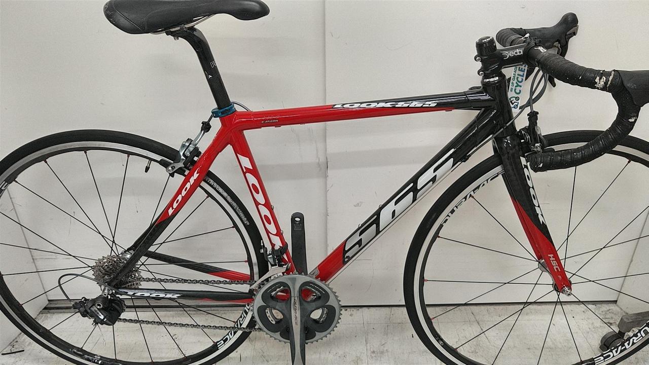 【相談中】★大特価★【わけあり現状販売】LOOK 565 2007年 700c 2x10s カーボンロードバイク ブラックxレッド 目安身長 ...