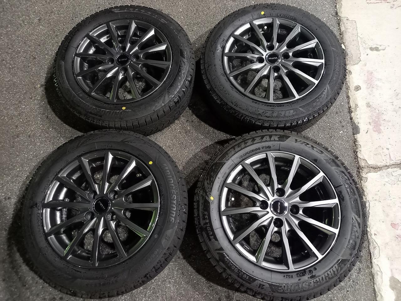 2 BRIDGESTONE BALMINUM AR12+BRIDGESTONE BLIZZAK VRX3 | カー用品 スタッドレスタイヤホイールセット 14インチスタッドレスタイヤホイール ...