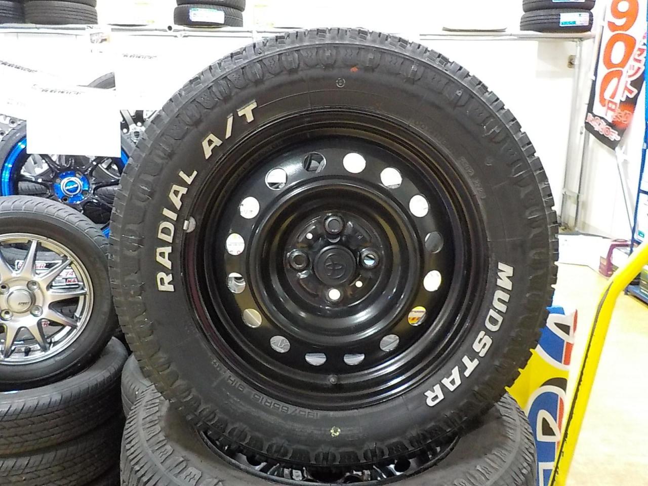 【値下げしました】メーカー不明 スチールホイール+MUD STAR RADIAL A/T | カー用品 タイヤホイールセット 15インチタイヤ ...