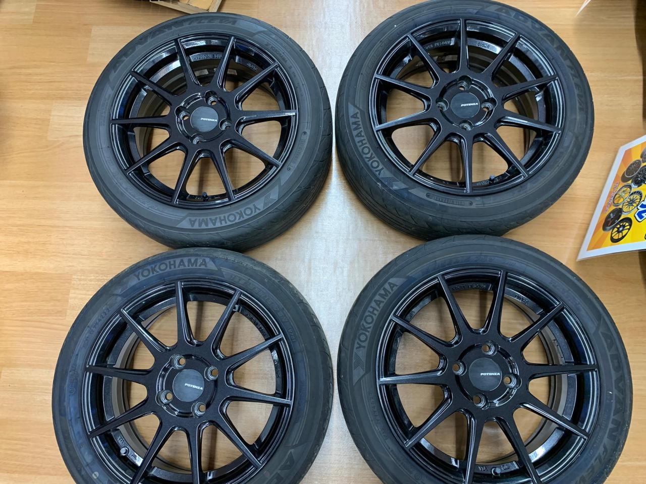 BRIDGESTONE POTENZA SW010+YOKOHAMA ADVAN FLEVA 165/55R15 2022年製 4本セット | カー用品 タイヤホイールセット 15インチタイヤ ...