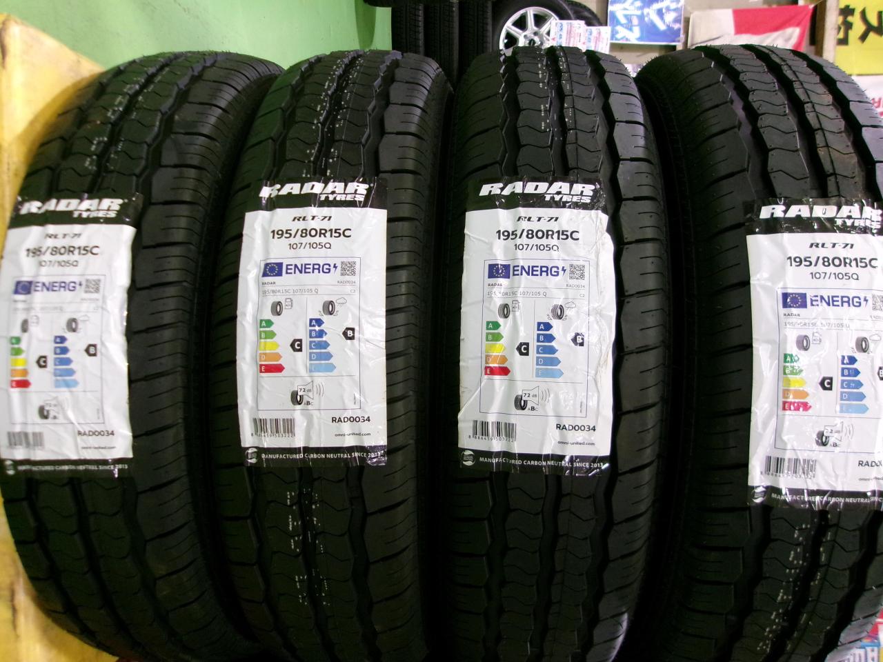 RADAR RLT71 195/80R15 8PR 107/105Q 4本セット | カー用品 タイヤ 15インチタイヤを通販で購入する | 中古カー＆バイク用品の販売ならアップガレージ