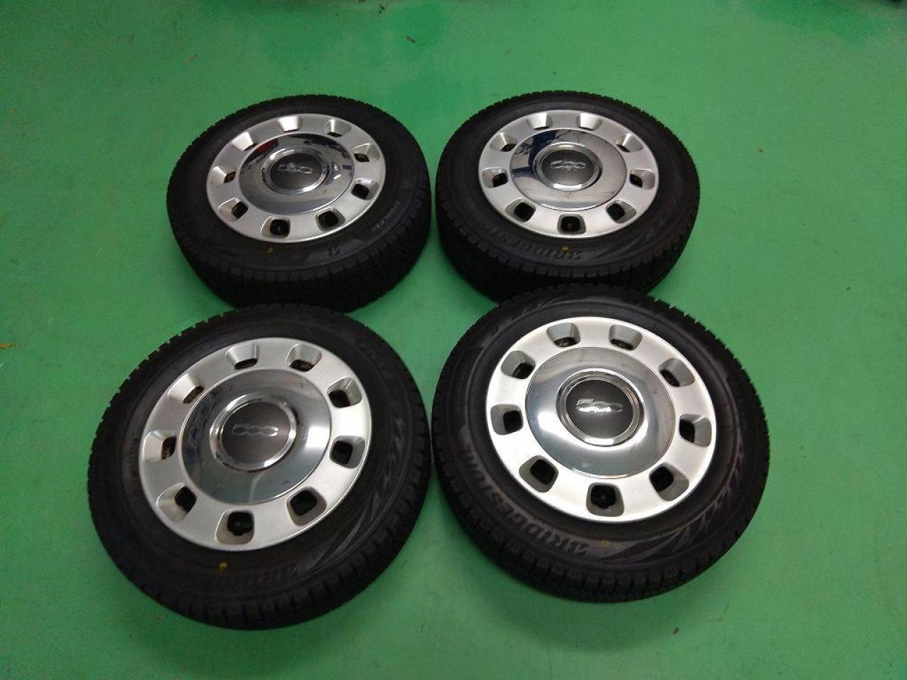 【FIAT(フィアット)】500純正スチールホイール(カバー付) + 【BRIDGESTONE】 BLIZZAK VRX2 175/65R14 82Q 2023年製 4本 | カー用品 ...