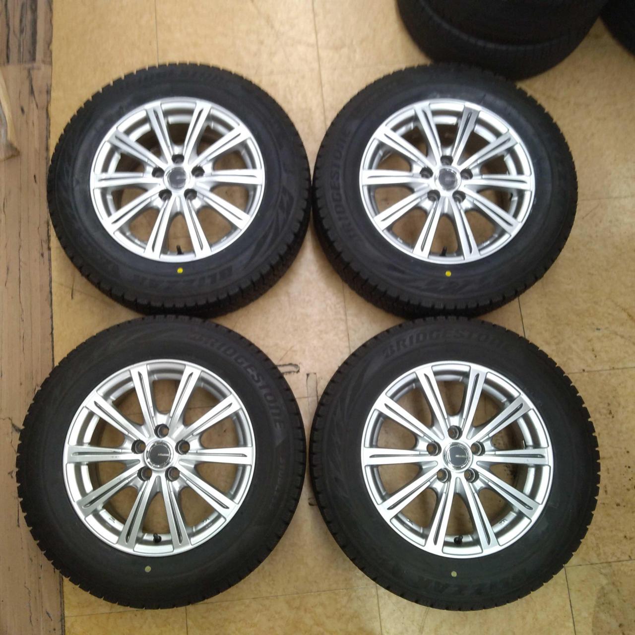 【YOKOHAMA(ヨコハマ)】 millous+BRIDGESTONE BLIZZAK VRX2 | カー用品 スタッドレスタイヤホイールセット 15インチスタッドレスタイヤホイールセットを ...