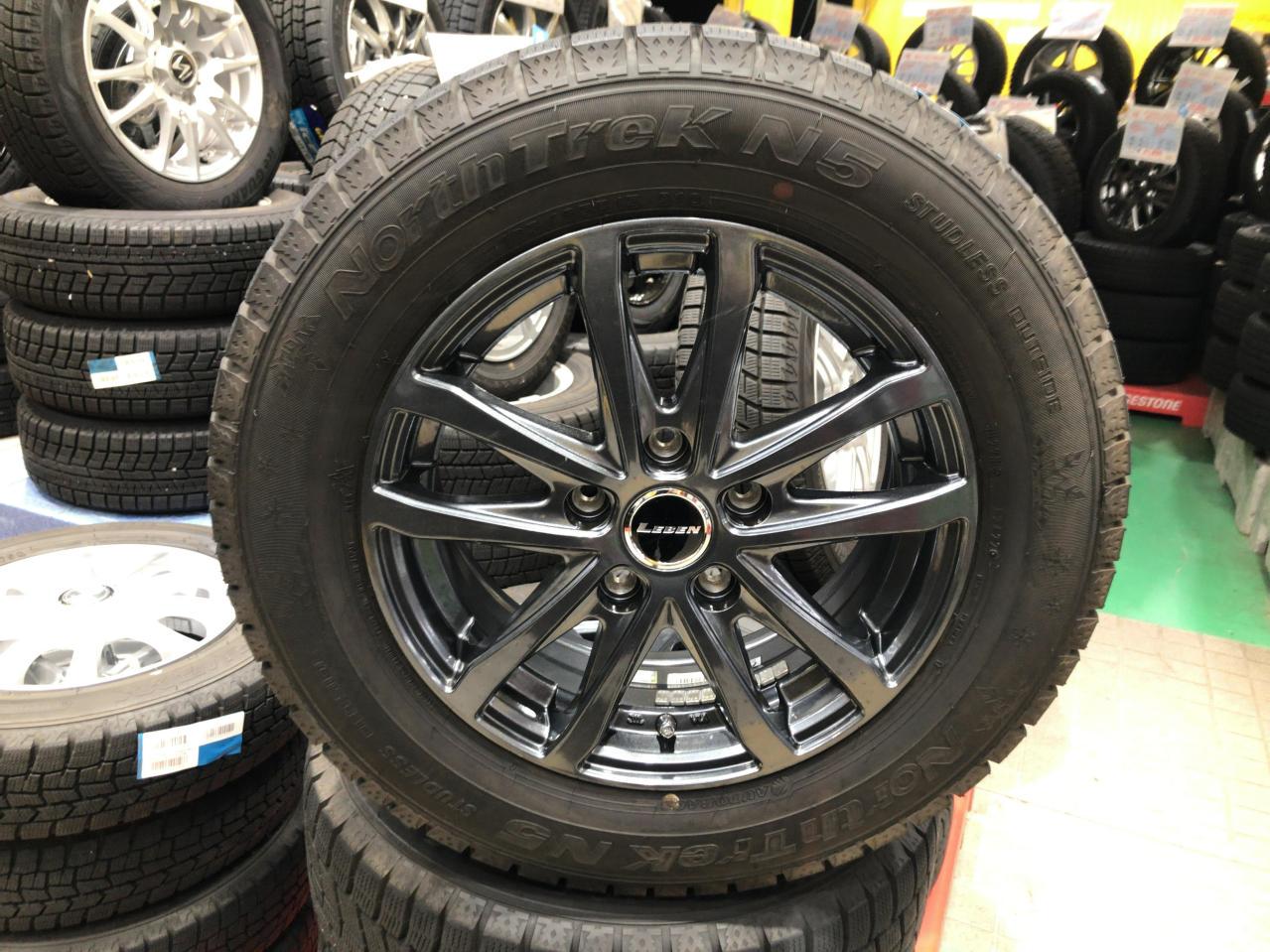 AUTOBACS SEVEN LEBEN LH15 + AUTOBACS NorthTrek N5 | カー用品 スタッドレスタイヤホイールセット 15インチスタッドレスタイヤホイールセットを ...
