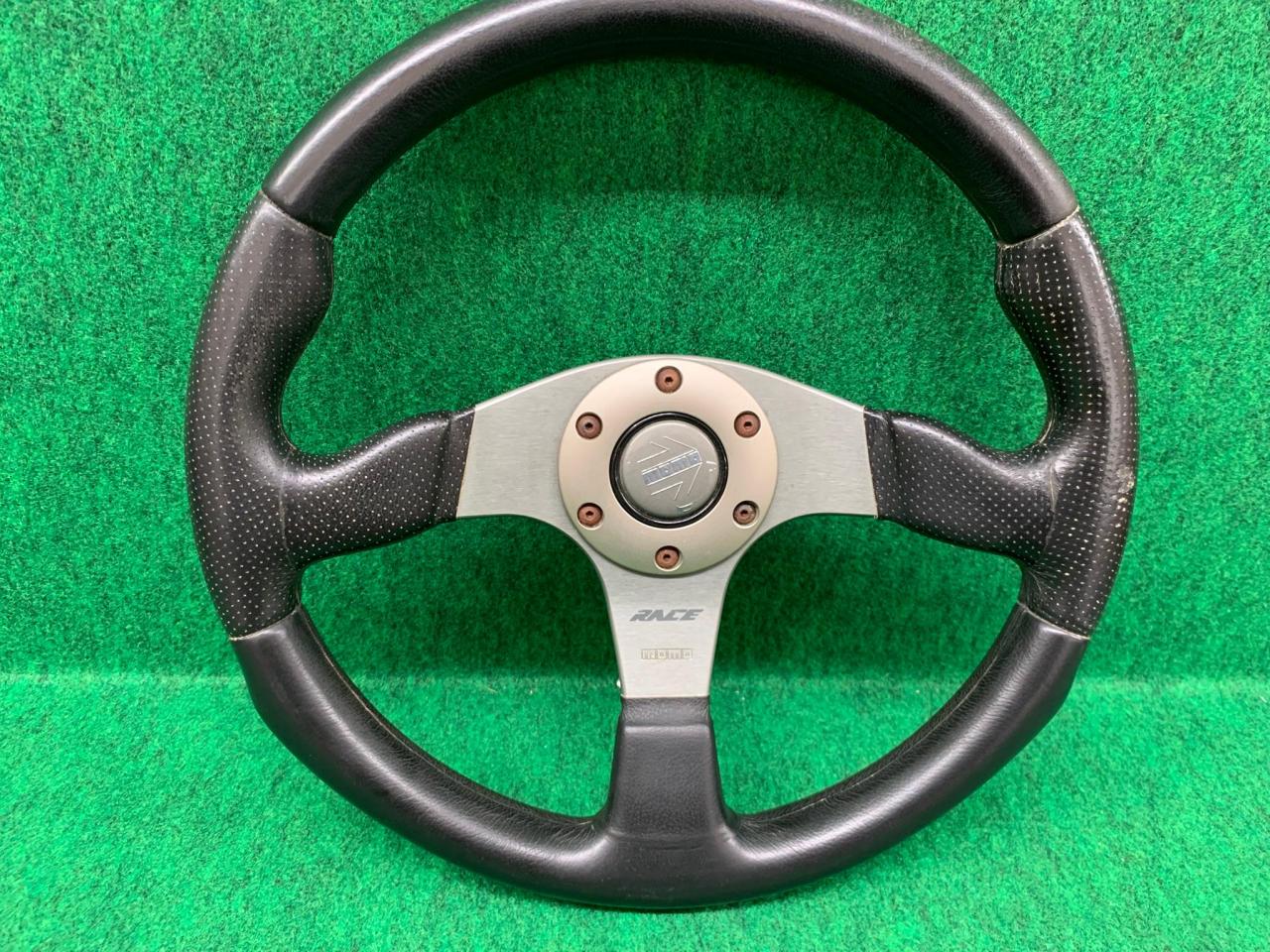 【MOMO】RACE ブラック レザー ステアリング TYP D35 KBA 70116 直径 約35cm | カー用品 インテリア ステアリングを通販で購入する | 中古カー＆バイク用品の ...