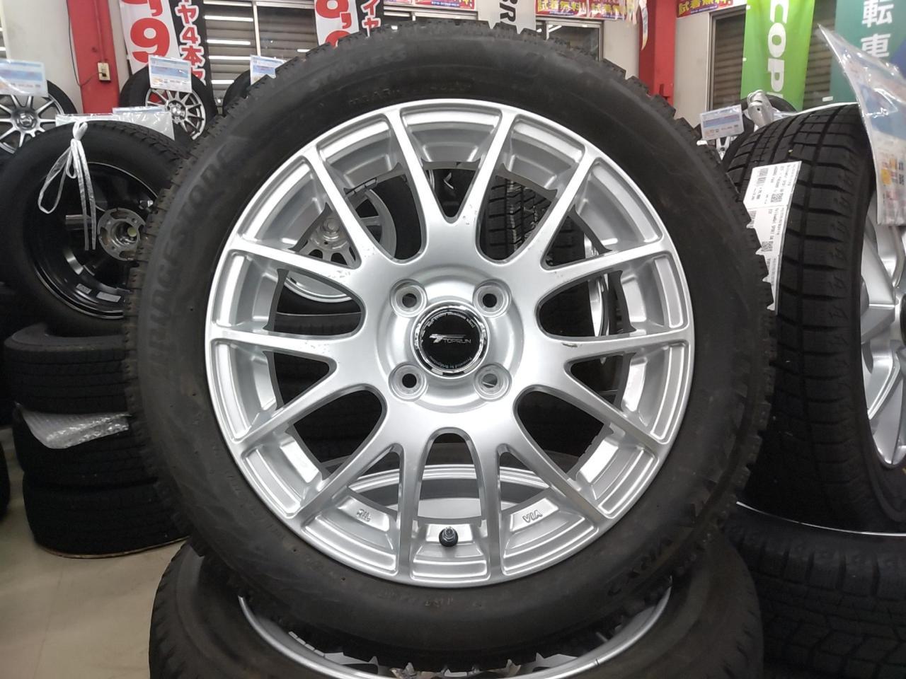 BRIDGESTONE TOPRUN M7 + BRIDGESTONE BLIZZAK VRX2 ※1本パンク修理あり | カー用品 スタッドレスタイヤホイールセット 15インチスタッドレス ...