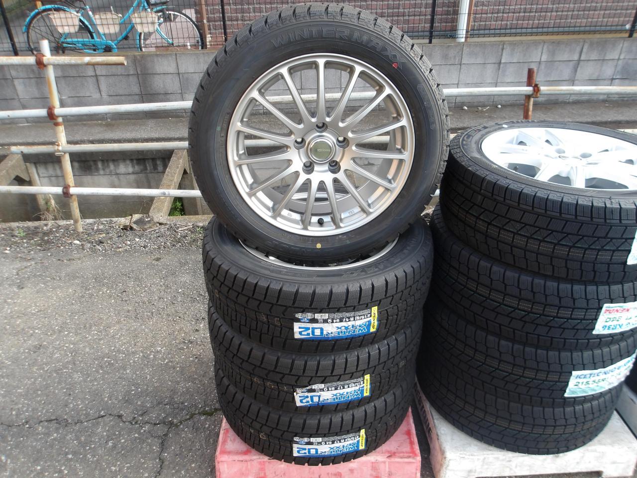 Aコン BRIDGESTONE ECO FORME SE-12 + DUNLOP WINTER MAXX | カー用品 スタッドレスタイヤホイールセット 17インチスタッドレスタイヤホイール ...