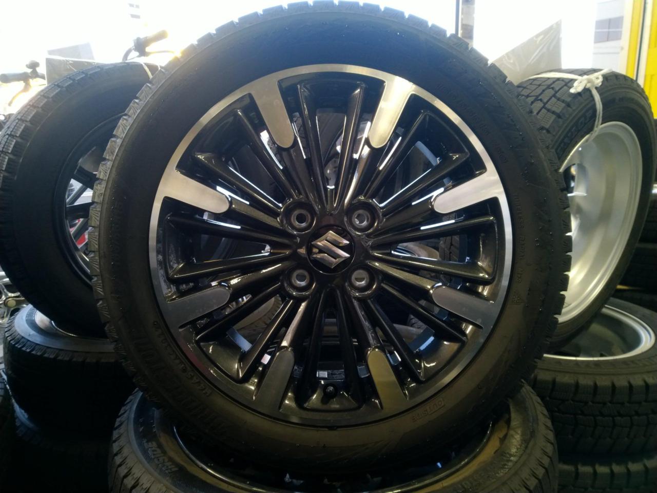 SUZUKI MK53S/スペーシアカスタム 純正ホイール + BRIDGESTONE BLIZZAK VRX3 | カー用品 スタッドレスタイヤホイールセット 15インチスタッドレスタイヤ ...