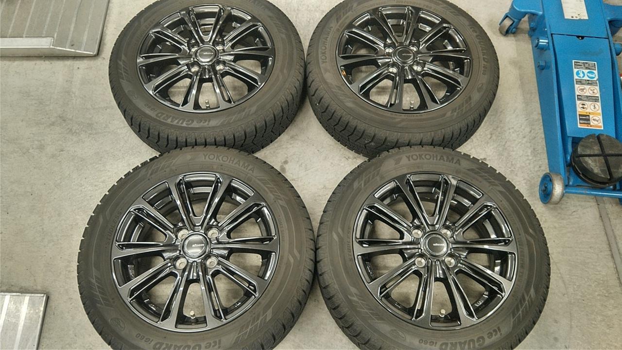 YOKOHAMA MiLLOUS 4本 5J+14 + YOKOHAMA iceGUARD iG60 165/65R14 4本 | カー用品 スタッドレスタイヤホイールセット 14インチ ...