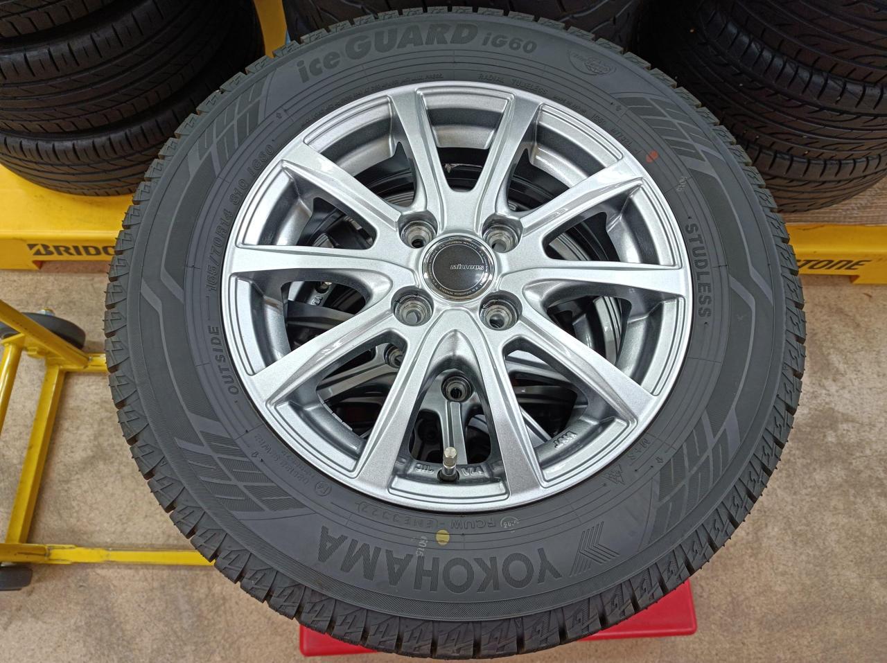 YOKOHAMA Millous VX + YOKOHAMA iceGUARD iG60 81Q | カー用品 スタッドレスタイヤホイールセット 14インチスタッドレスタイヤホイールセットを ...