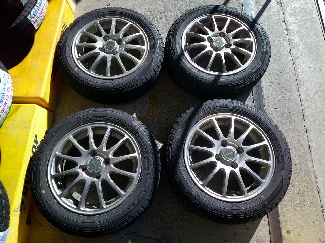 RX2411-809S BRIDGESTONE ECO FORME SE-12 + DUNLOP WINTERMAXX WM02 4本セット | カー用品 スタッドレスタイヤホイールセット ...