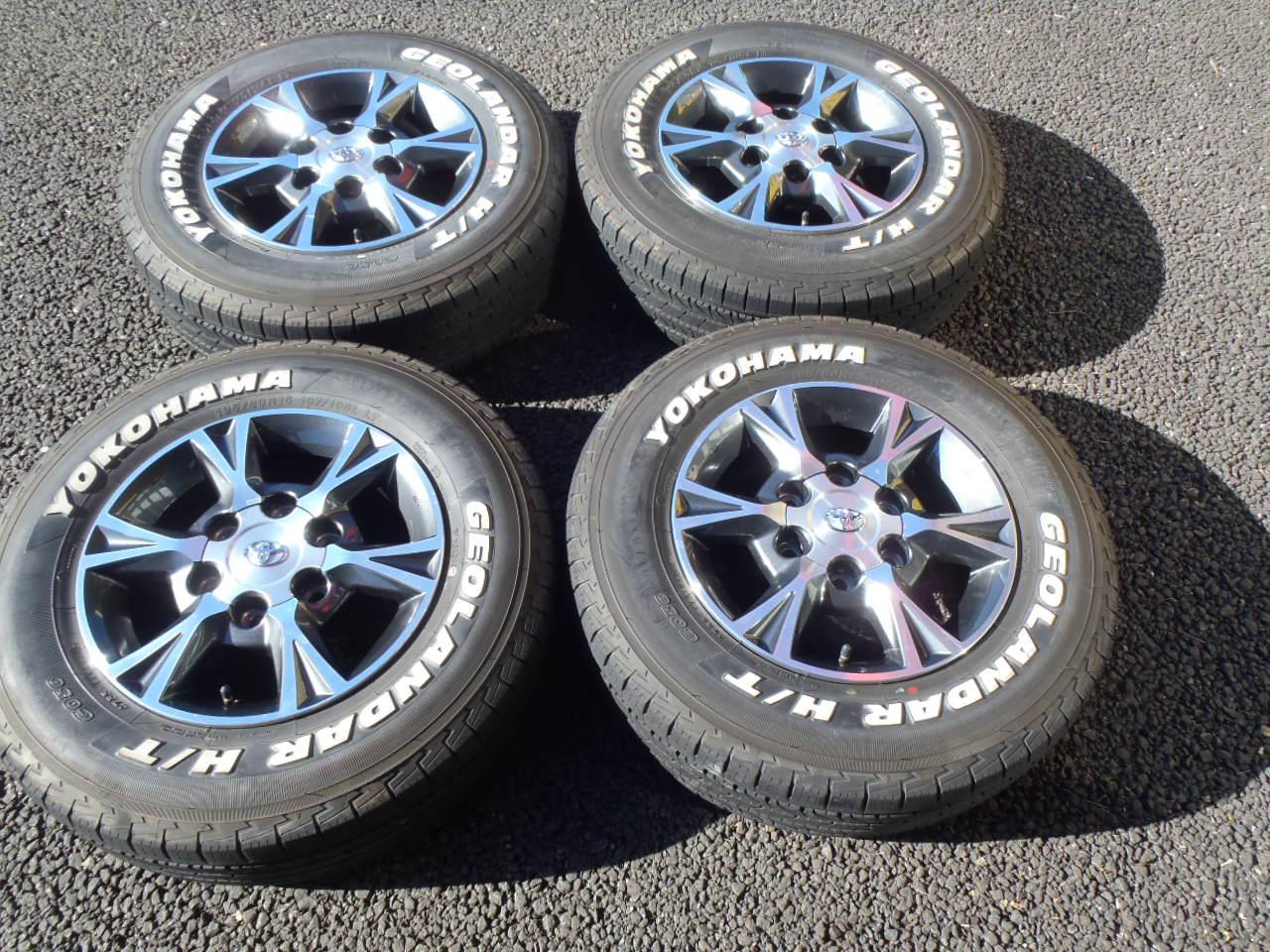 【トヨタ純正】 200系ハイエース 純正アルミホイール+【YOKOHAMA】GEOLANDAR H/T G056 195/80R15 107/105L ホワイトレター | カー用品 タイヤ ...