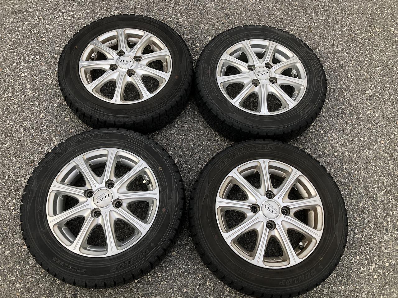 ZERA+【DUNLOP】WINTERMAXX WM02 | カー用品 スタッドレスタイヤホイールセット 13インチスタッドレスタイヤホイール ...