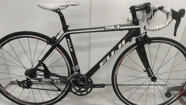 【わけあり現状販売】FUJI SL1 モデル不明 700C2x10Sカーボンロードバイク ブラック 要レストア 参考サイズ170-180 ...
