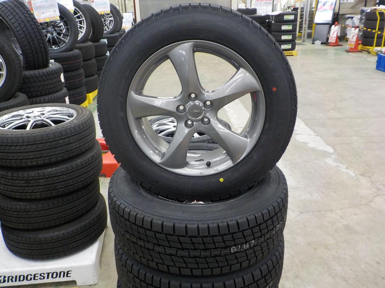 BRIDGESTONE TOPRUN RD5 + GOODYEAR ICE NAVI SUV | カー用品 スタッドレスタイヤホイールセット 17インチスタッドレスタイヤホイールセットを通販で ...