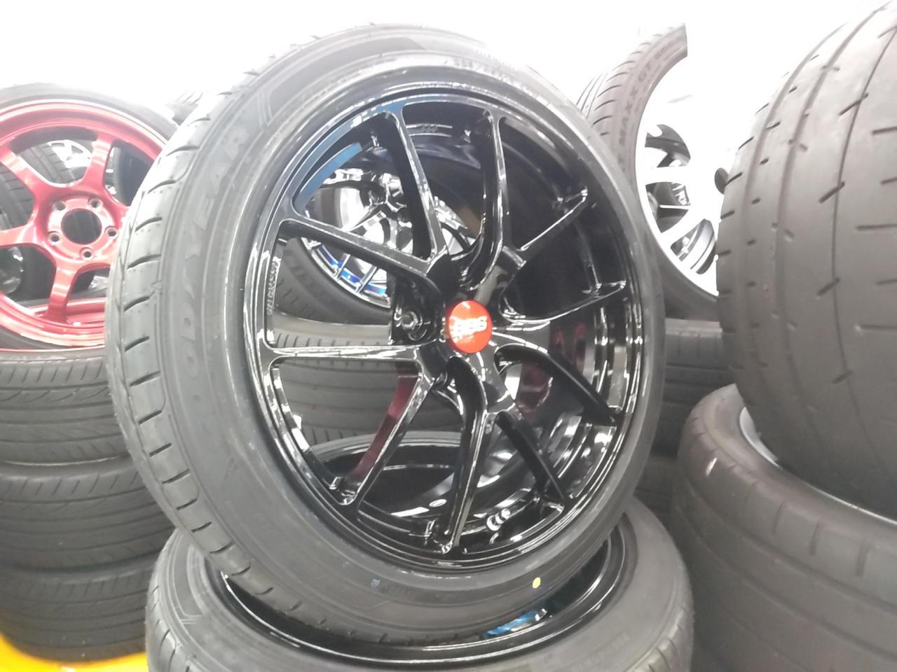BBS(ビービーエス) RI-A 【RI-A003】 限定カラー♪ ピアノブラック + GOODYEAR(グッドイヤー) EAGLE LS EXE | カー用品 タイヤホイールセット 18 ...