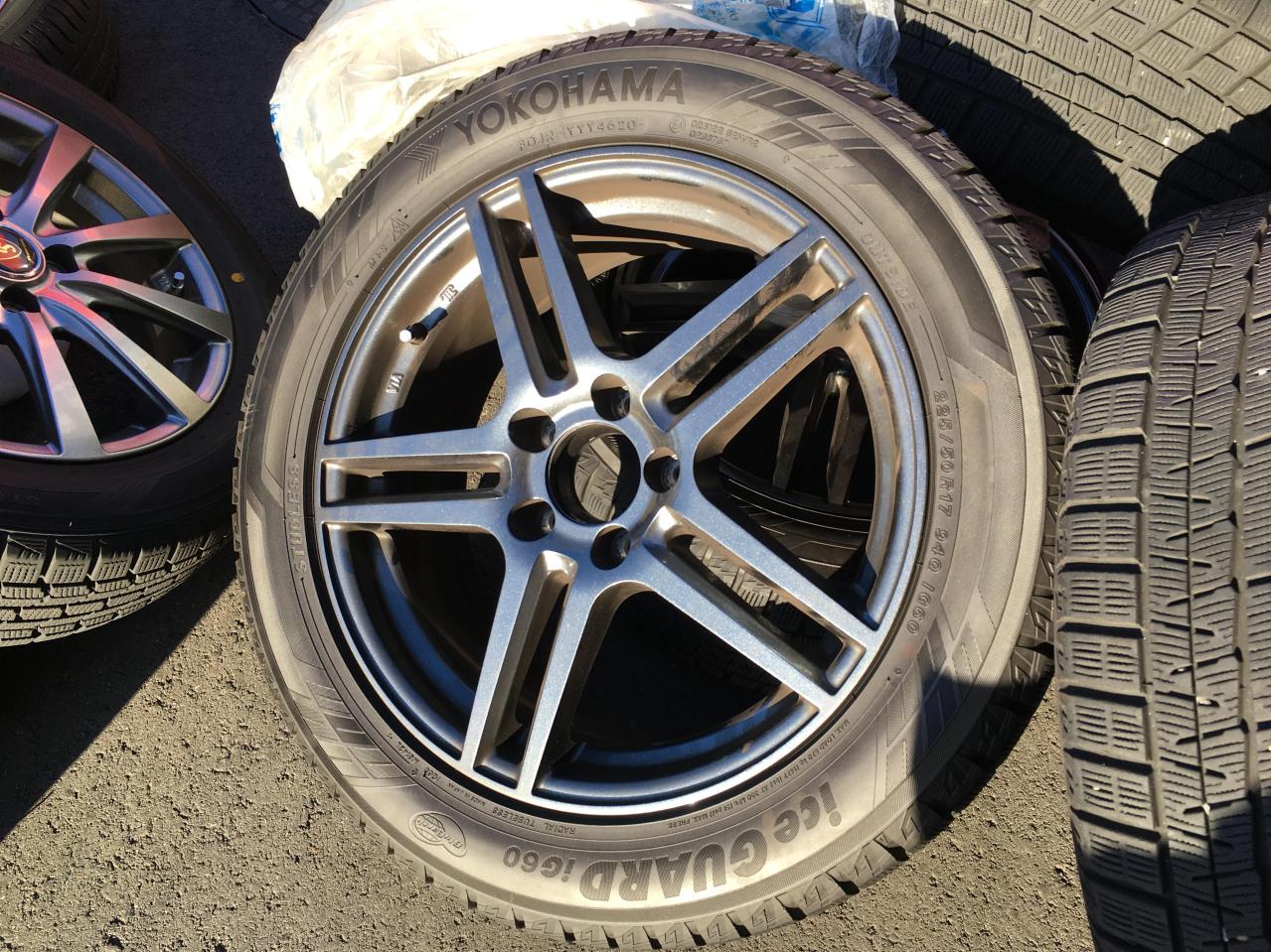 ABE SHOKAI ツイン5本スポーク+YOKOHAMA ice GUARD iG60 | カー用品 スタッドレスタイヤホイールセット 17 ...