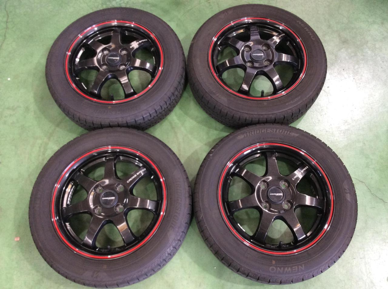 【HOT STUFF(ホットスタッフ)】CROSS SPEED(クロススピード) HYPEREDITION CR7 +【BRIDGESTONE】NEWNO 155/65R14 2023年 4本 ...