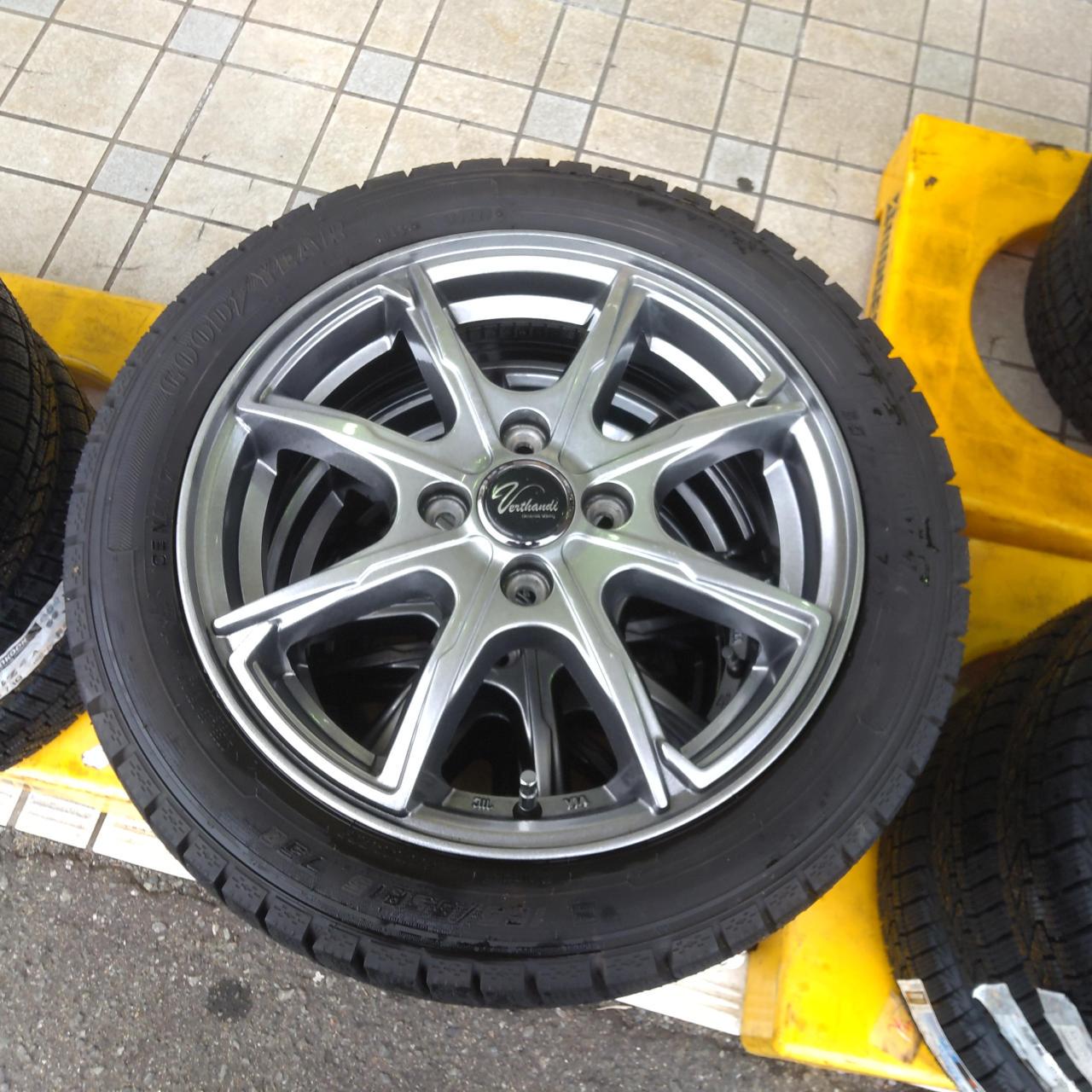 Verthandi PW-S8 + GOODYEAR ICENAVI7 | カー用品 スタッドレスタイヤホイールセット 15インチスタッドレス ...