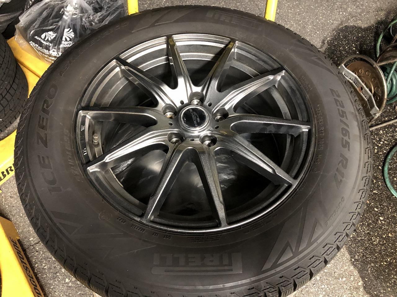 A-TECH SCHNEIDER + PIRELLI ICE ZERO ASIMMETRICO 225/65R17 4本セット | カー用品 スタッドレスタイヤホイールセット 17インチ ...