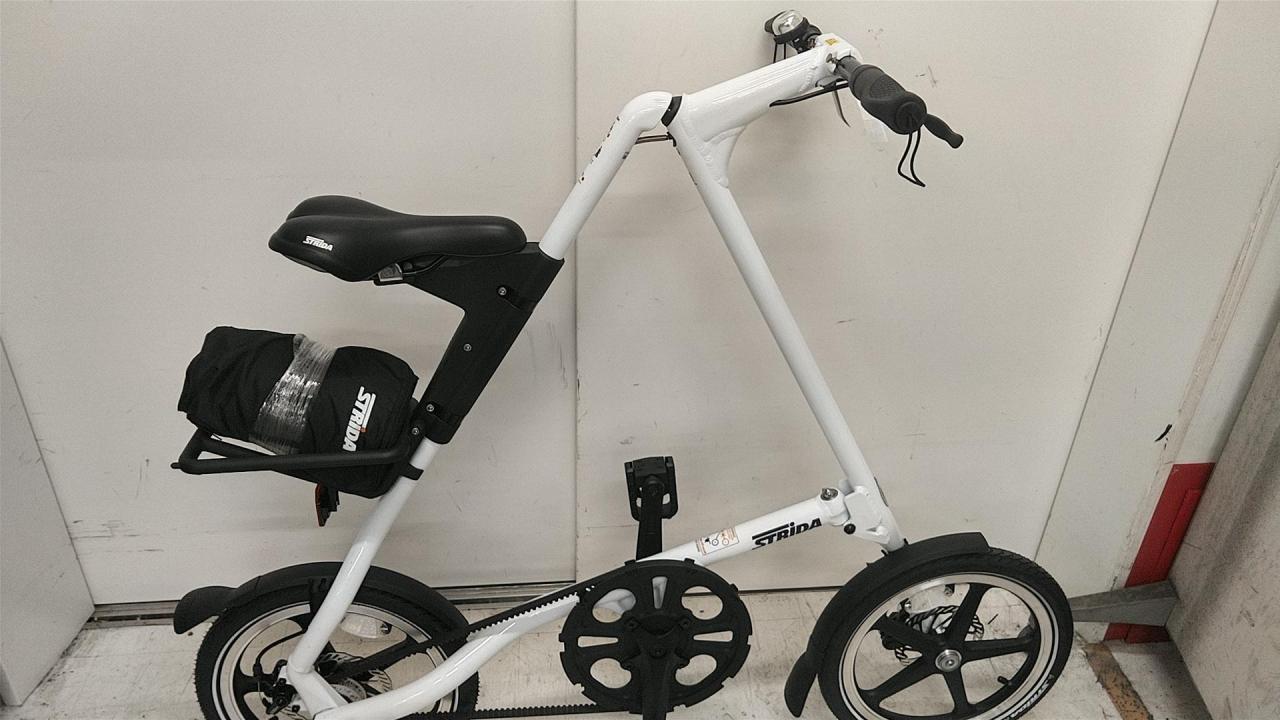 1大特価 ストライダ[STRIDA] STRiDA LT 16インチ/ベルトドライブ/機械式ディスクブレーキ折りたたみ自転車 ホワイト | 折りたたみ自転車を通販で購入する | 中古自転車 ...