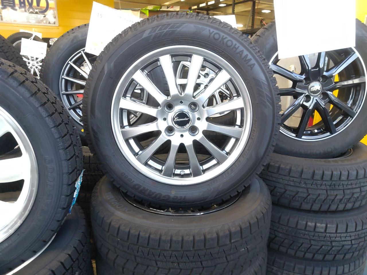 HOT STUFF Exceeder EX12 + YOKOHAMA iceGUARD iG60 | カー用品 スタッドレスタイヤホイールセット 15インチスタッドレスタイヤホイールセットを ...