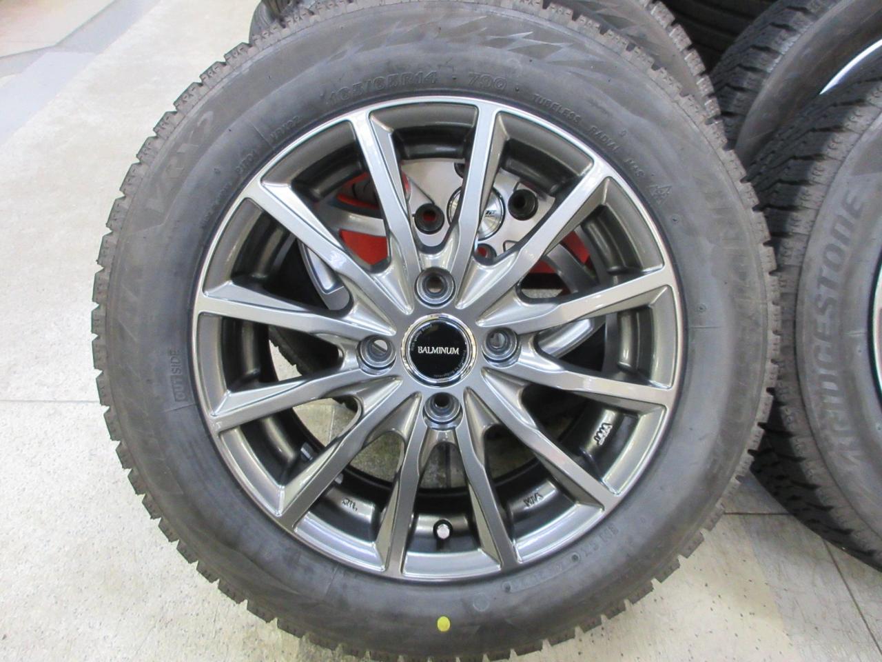 BRIDGESTONE BALMINUM AR12 + BRIDGESTONE BLIZZAK VRX2 | カー用品 スタッドレスタイヤホイールセット 14インチスタッドレスタイヤホイール ...