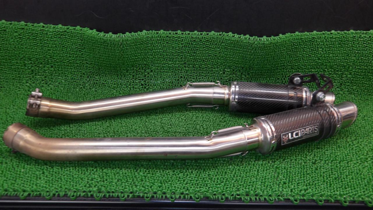ZZR1400(2007年)より取外し LCI PARTS(エルシーアイパーツ) スリップオンマフラー ステンカーボン ツーテール | バイク ...