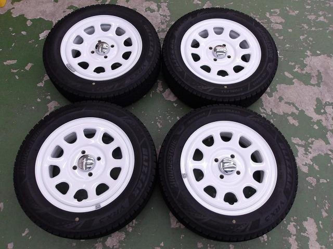 MLJ DAYTONA SS オールホワイト +BRIDGESTONE BLIZZAK VRX3 165/65R14 4本セット | カー用品 スタッドレスタイヤホイールセット 14インチ ...