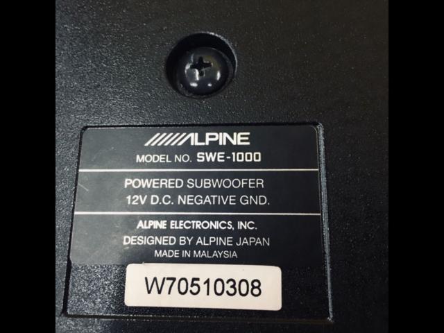 ALPINE SWE-1000 | カー用品 スピーカー チューナップウーハースピーカーを通販で購入する | 中古カー＆バイク用品の販売ならアップガレージ