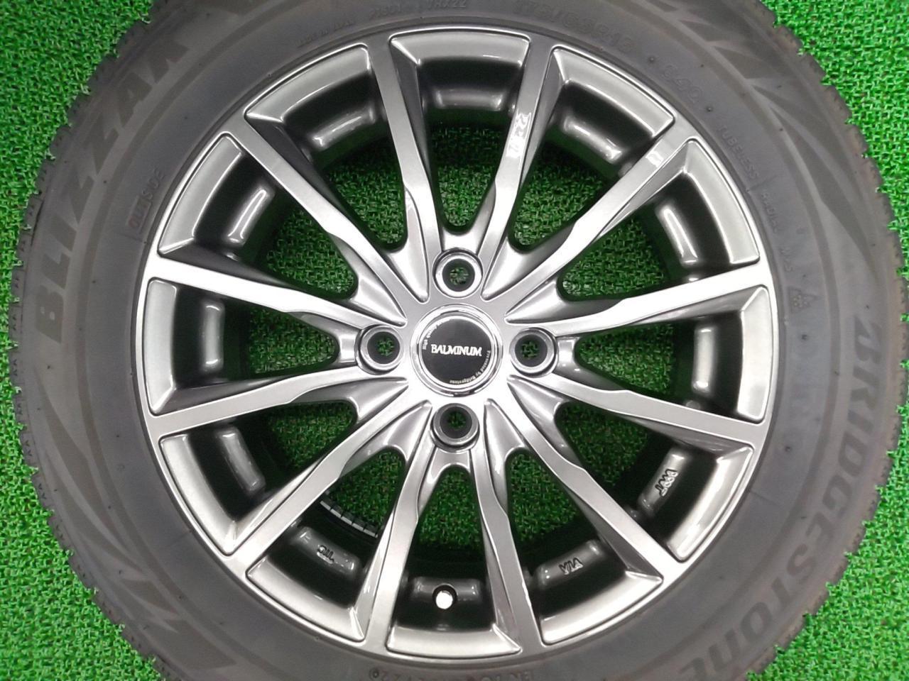 BRIDGESTONE(ブリヂストン) BALMINUM AR12 + BRIDGESTONE BLIZZAK VRX2 | カー用品 スタッドレスタイヤホイールセット 15インチスタッドレス ...