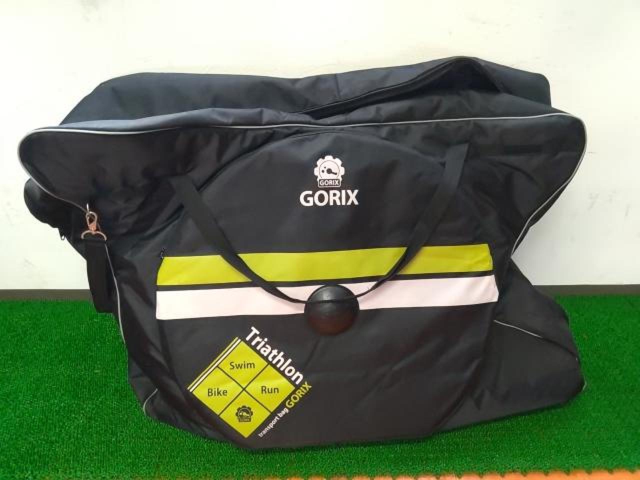 GORIX ゴリックス ロードバイク トランスポートバッグ トライアスロン ブラック/グリーン | 輪行袋/キャリーケースを通販で購入する | 中古自転車・自転車パーツを購入するならアップガレージ