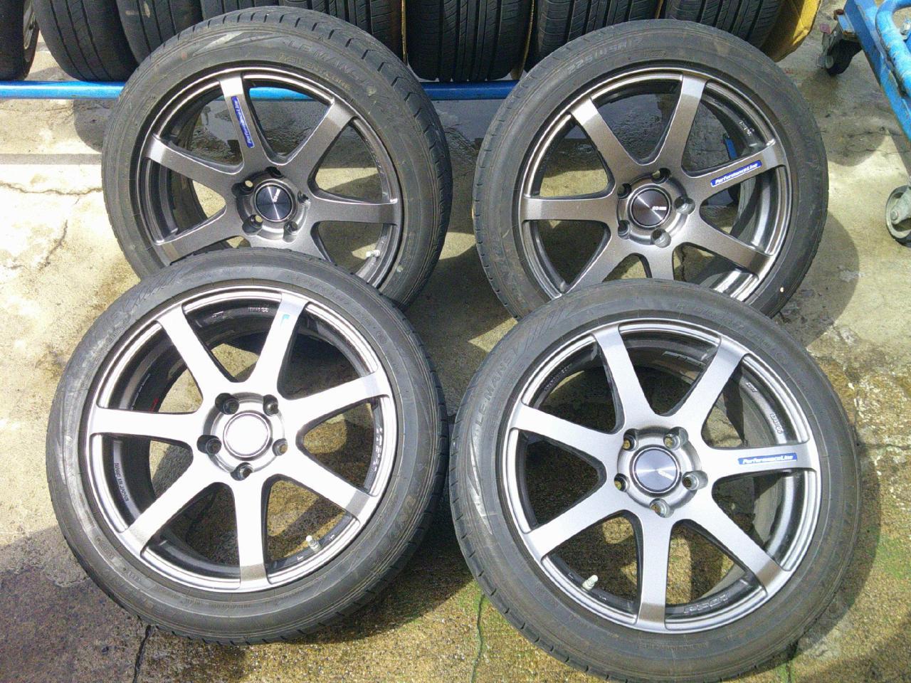 ENKEI(エンケイ) PerformanceLine(パフォーマンスライン) PF07 + DUNLOP(ダンロップ)LE MANS V | カー用品 タイヤホイールセット 17インチタイヤ ...