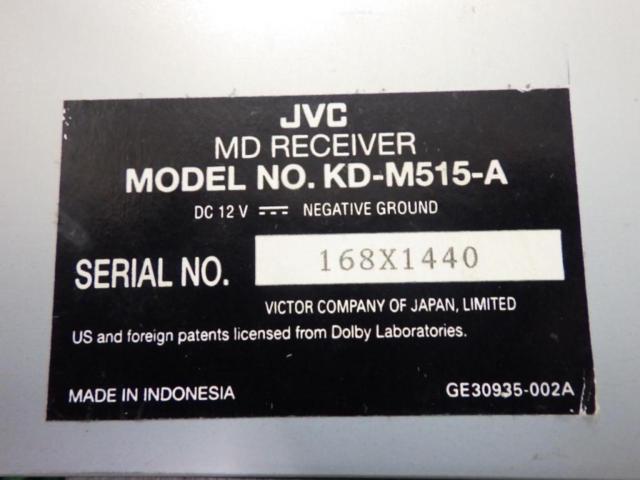 【JVC】KD-M515 | カー用品 ヘッドユニット MDチェンジャーを通販で購入する | 中古カー＆バイク用品の販売ならアップガレージ