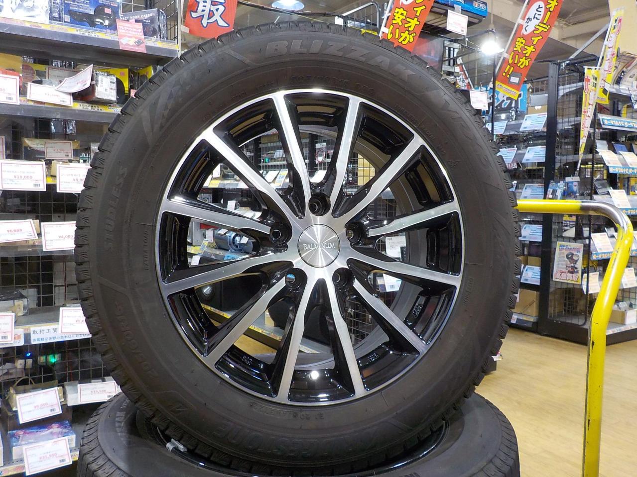 【BRIDGESTONE(ブリヂストン)】BALMINUM(バルミナ) AR12+BRIDGESTONE BLIZZAK VRX3 | カー用品 スタッドレスタイヤホイールセット 16インチ ...