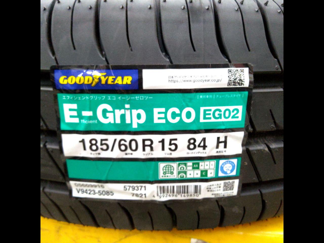 GOODYEAR efficientGrip EG02 185/60R15 84H | カー用品 タイヤ 15インチタイヤを通販で購入する | 中古カー＆バイク用品の販売ならアップガレージ