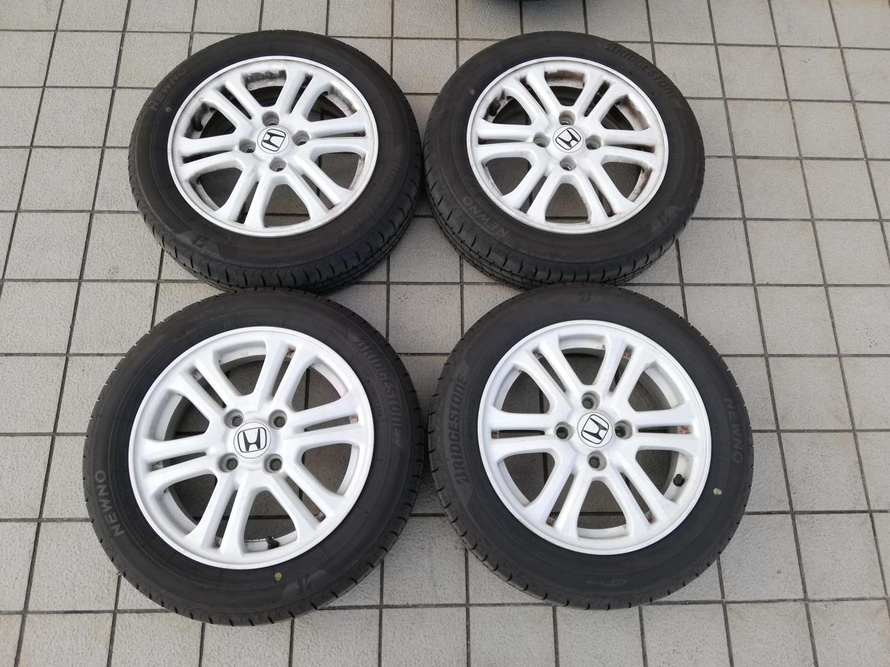 【ホンダ純正】 N-BOX/JF1純正ホイール ホワイト + 【BRIDGESTONE】 NEWNO 155/65R14 | カー用品 タイヤホイールセット 14インチタイヤホイールセットを ...