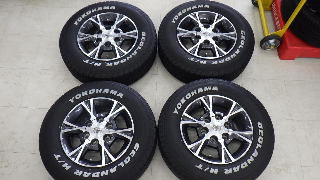 【トヨタ純正】 200系ハイエース ダークプライム純正アルミホイール+【YOKOHAMA】GEOLANDAR H/T G056 195/80R15 107/105 | カー用品 タイヤホイール ...
