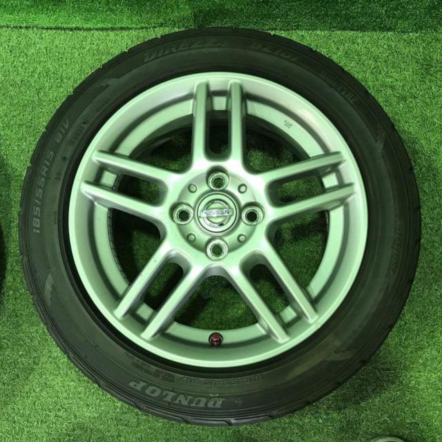 NISSAN(ENKEI製) 12SRマーチ後期 純正2x5本スポーク ガンメタ+DUNLOP FIREZZA DZ101 2022(2522 ...