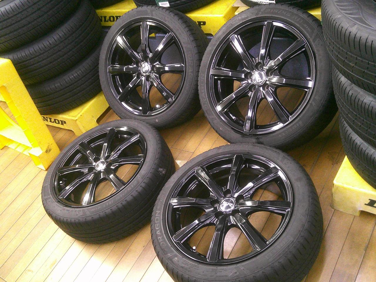 SR 8本スポーク + PIRELLI DORAGON SPORT (Y04003) | カー用品 タイヤホイールセット 17インチタイヤ ...