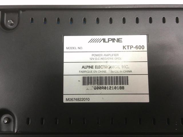 ALPINE KTP-600 4チャンネルパワーアンプ Y05308 | カー用品 アンプを通販で購入する | 中古カー＆バイク用品の販売なら ...