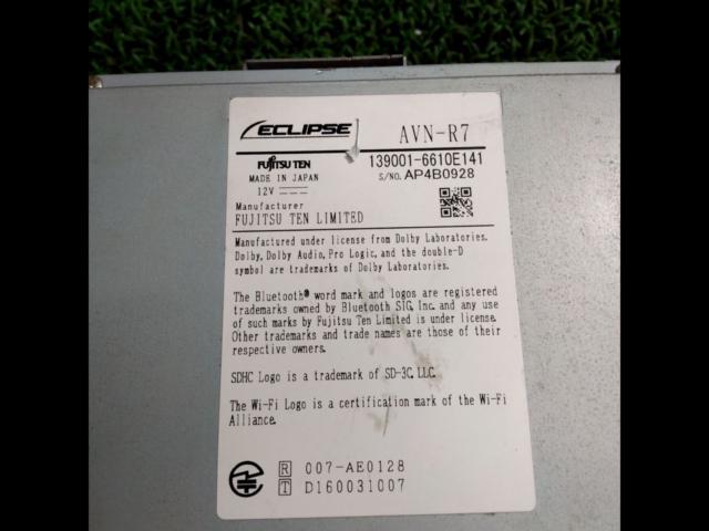 ECLIPSE AVN-R7 4×4フルセグ/CD/DVD/SD/Bluetoothオーディオ | カー用品 カーナビ(地デジ） AV一体メモリーナビ（地デジ）を通販で購入する | 中古カー ...