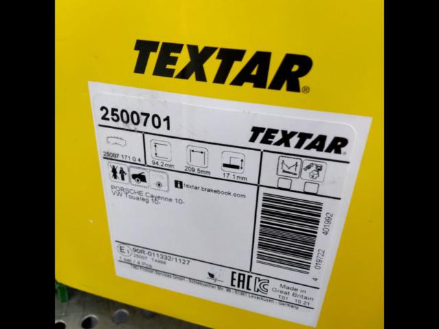 Textar ディスクブレーキパッド【2500701】 | カー用品 ブレーキ系 ブレーキパッド・シューを通販で購入する | 中古カー＆バイク ...