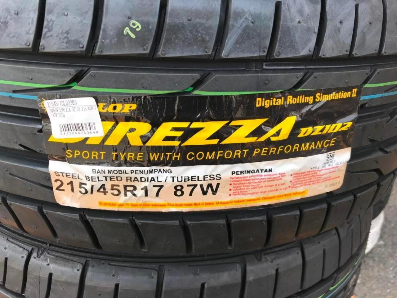 DUNLOP DIREZZA DZ102 215/45R17 87W | カー用品 タイヤ 17インチタイヤを通販で購入する | 中古カー＆バイク用品の販売ならアップガレージ