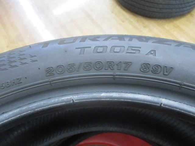 BRIDGESTONE TURANZA T005A 89V | 中古品 | アップガレージ 岡山倉敷店 | カー用品 タイヤ 17インチタイヤ ...
