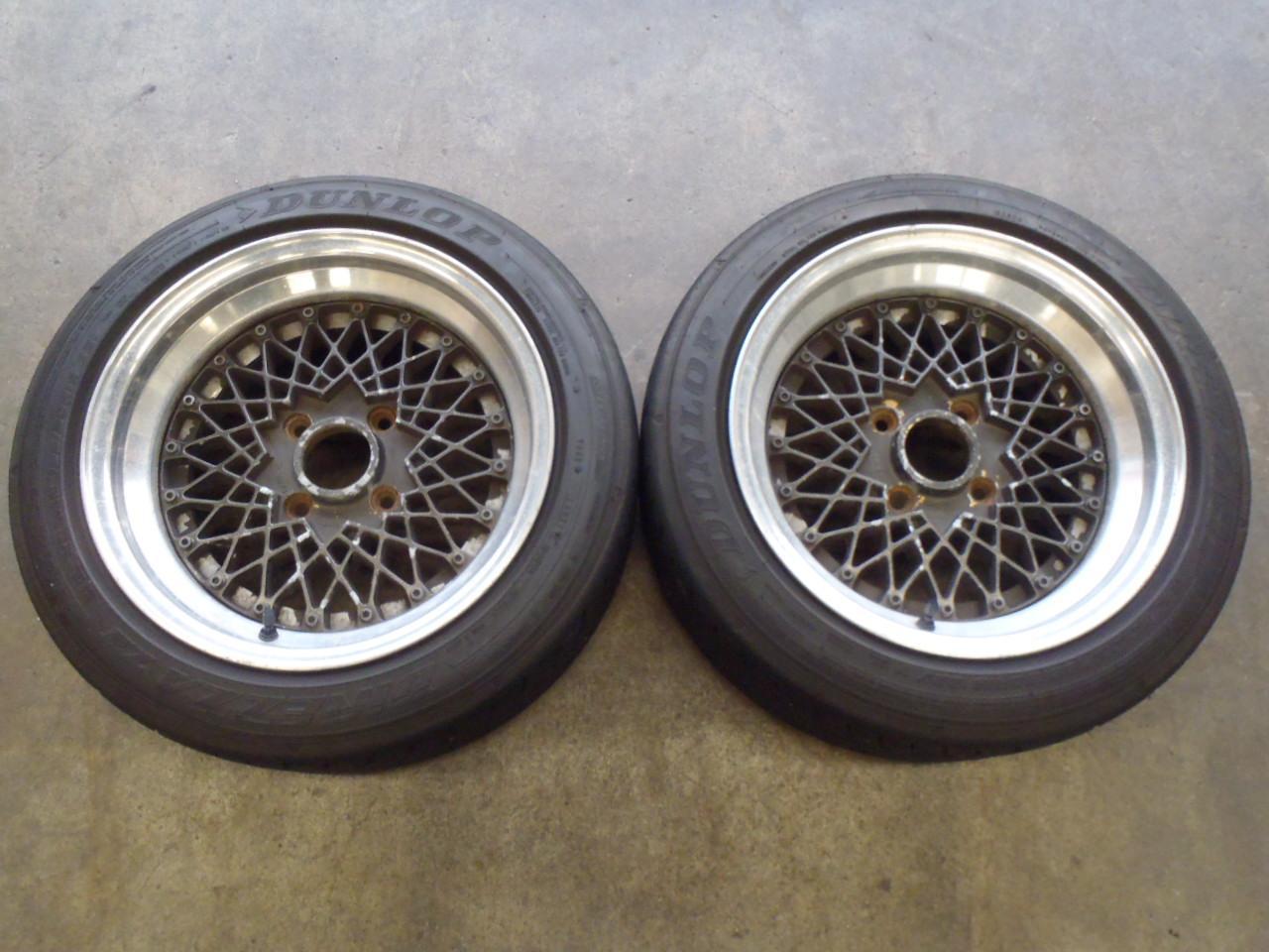 RAYS VOLK RACING MESH ※ディスク自家塗装ブラック + DUNLOP DIREZZA ZⅢ 195/50R15 82V ...