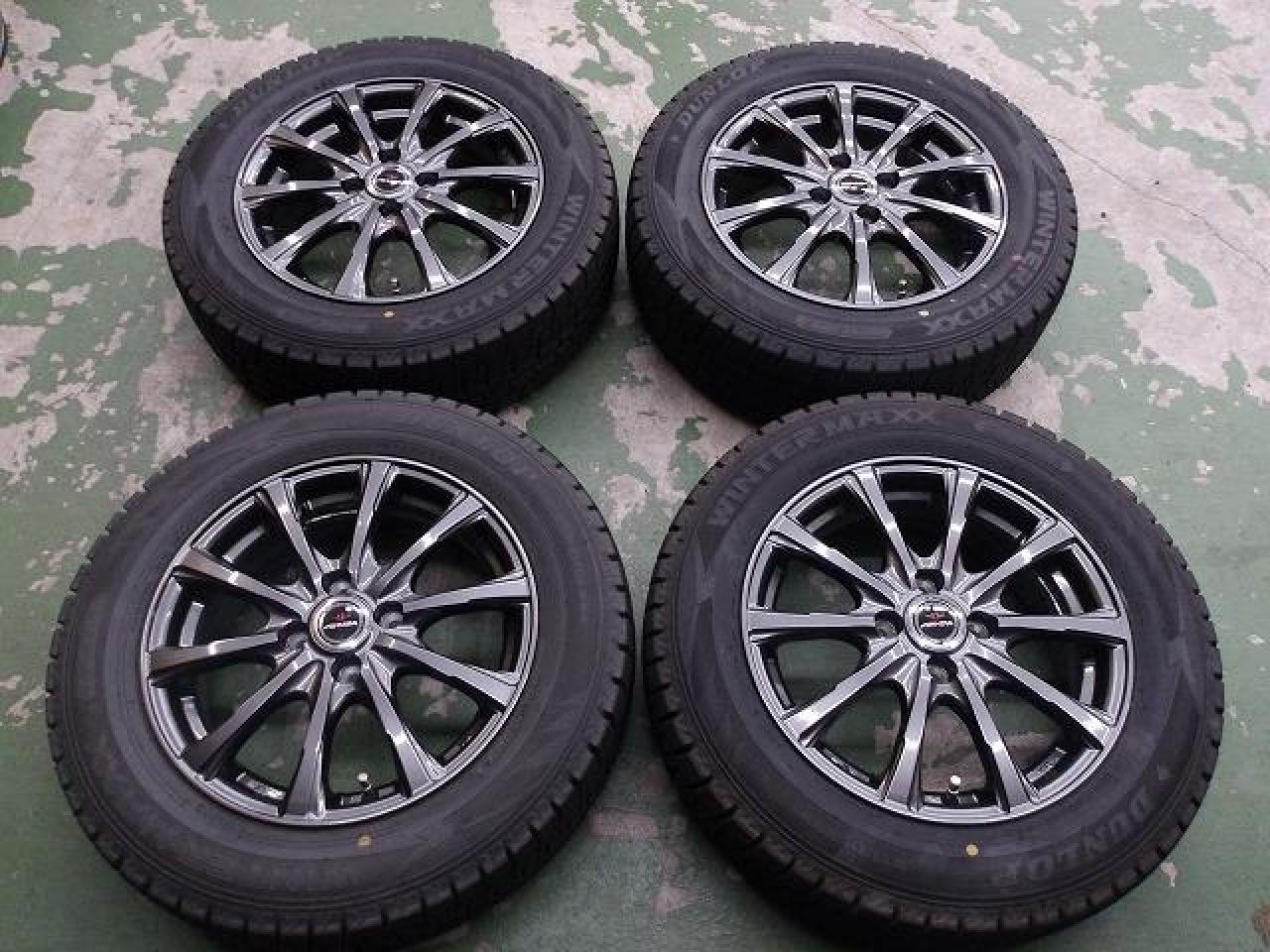 DUNLOP AIRNOVA SB10 + DUNLOP WINTERMAXX WM02 185/65R15 88Q 4本セット | カー用品 スタッドレスタイヤホイールセット 15インチ ...