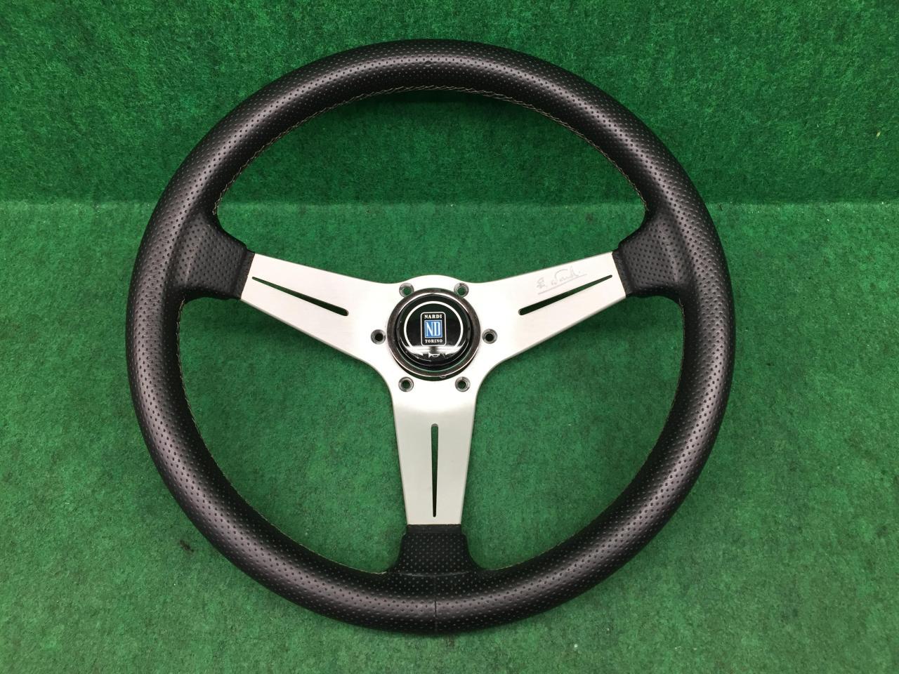 【希少】NARDI RALLY DEEP CORN N758 350mm ブラックパンチングレザー/シルバースポーク/グレーステッチ | 中古 ...